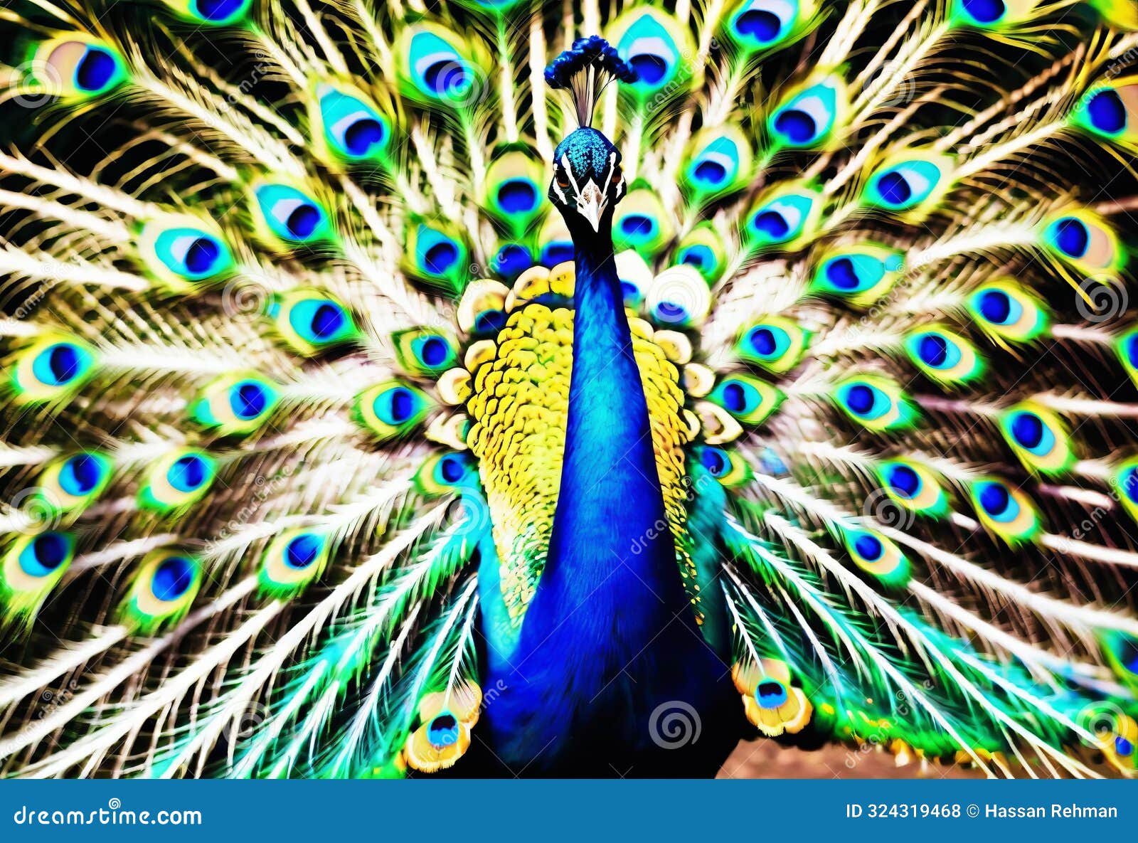 The Magnificent Display of a Majestic Peacock Stock Illustration ...