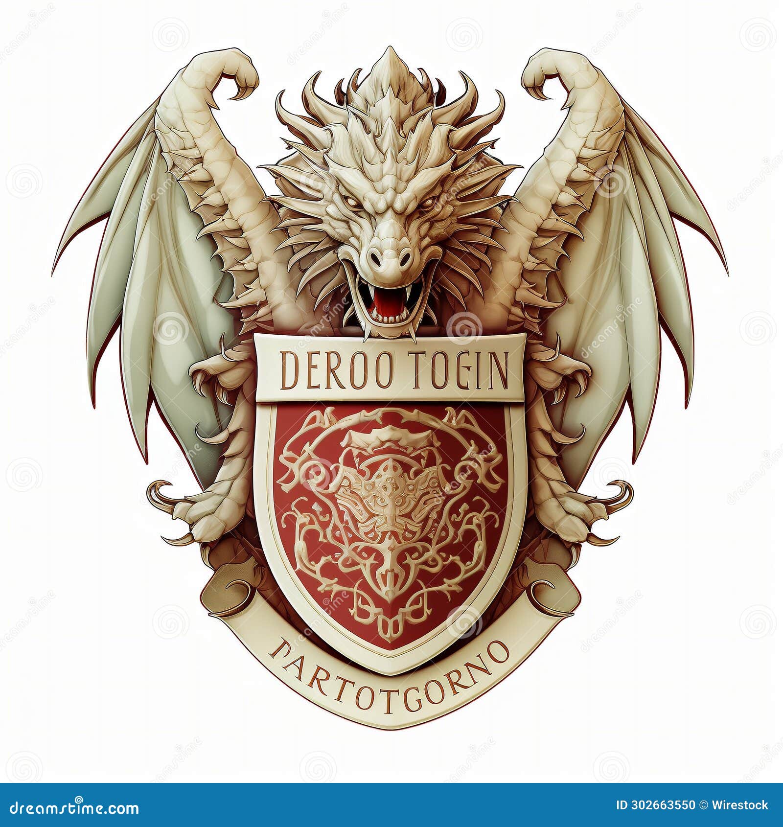 Magnificent Dragon Emblem Isolated on a White Background. AI-generated ...