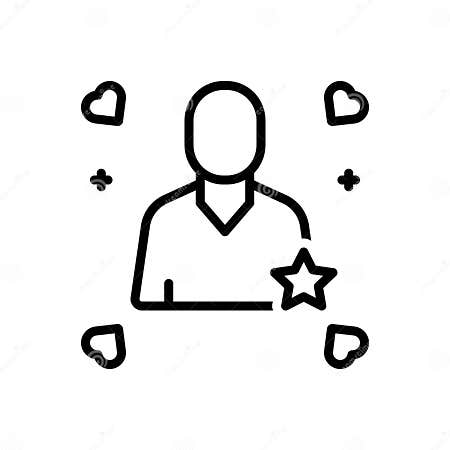 Black Line Icon for Magnificent, Spectacular and Superb Stock Vector ...