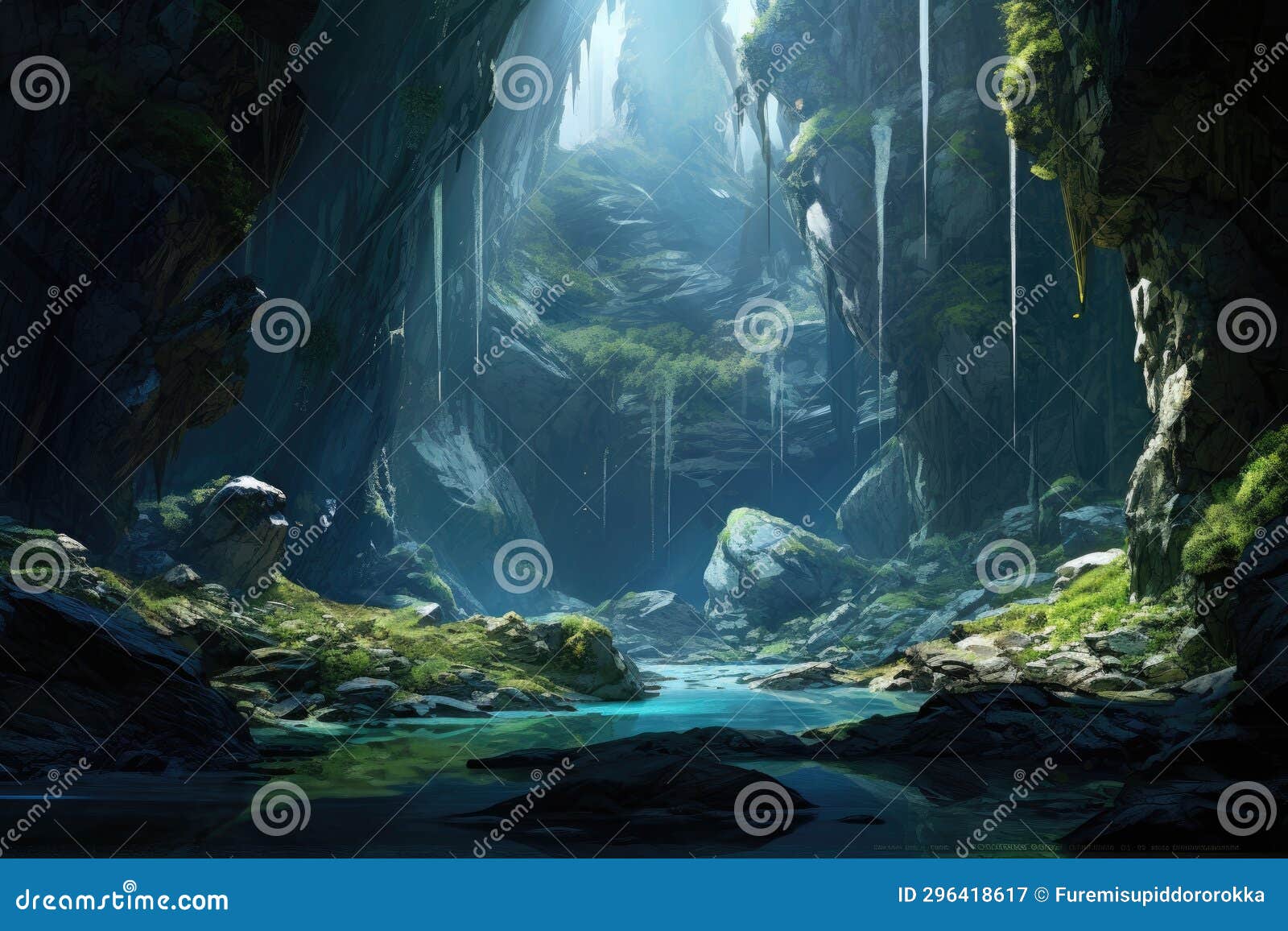 Magnificent Karst Landscape with Caves Stock Illustration ...