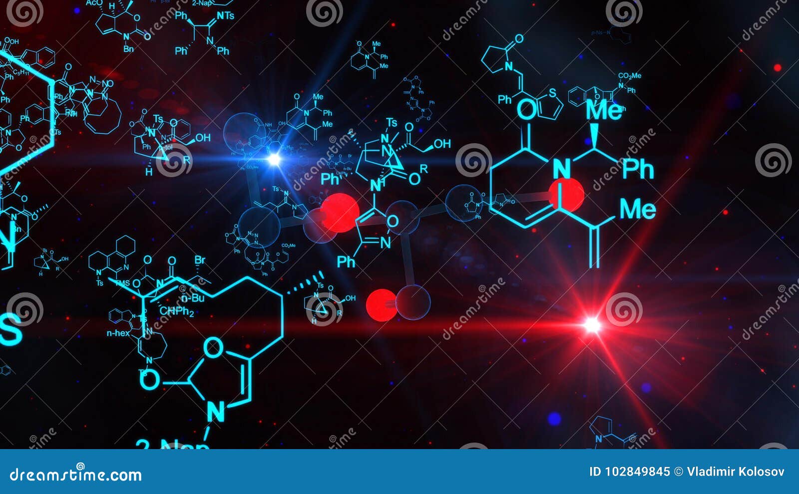 Magnificent Multicolored Molecule Illustration Stock Illustration ...