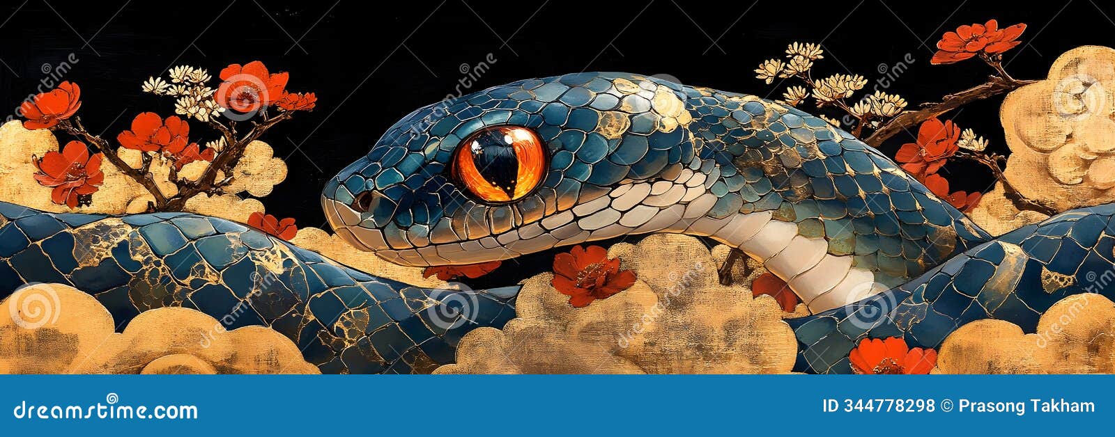 Magnificent Ornately Patterned Snake Rearing Up In Striking Pose ...