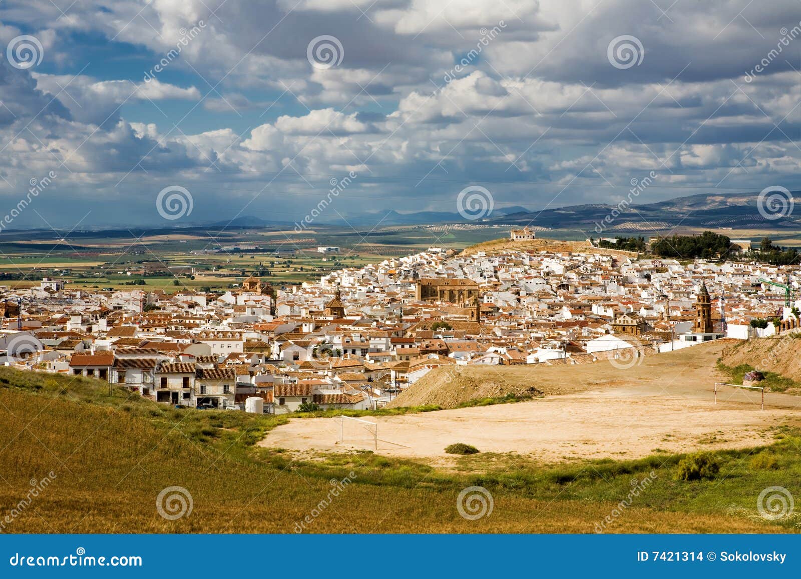Magnificent Panorama of Alora Town in Andalusia Stock Photo - Image of ...