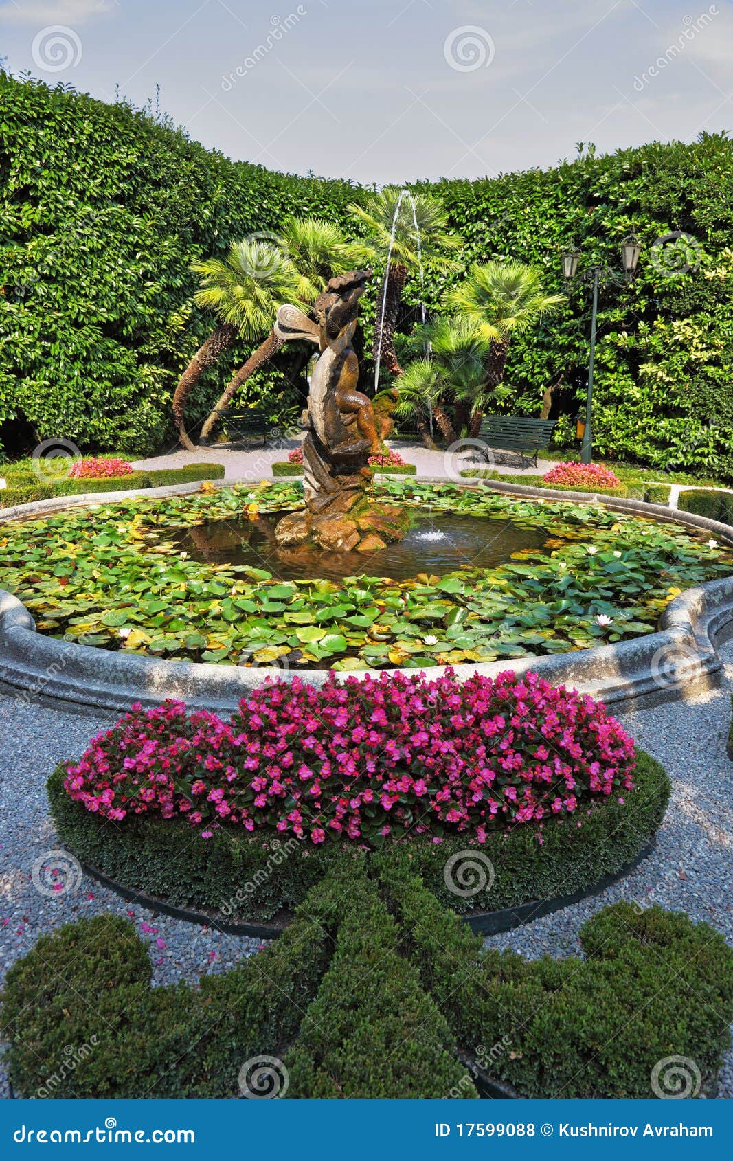 Magnificent Park with Statues Stock Photo - Image of nature, paving ...