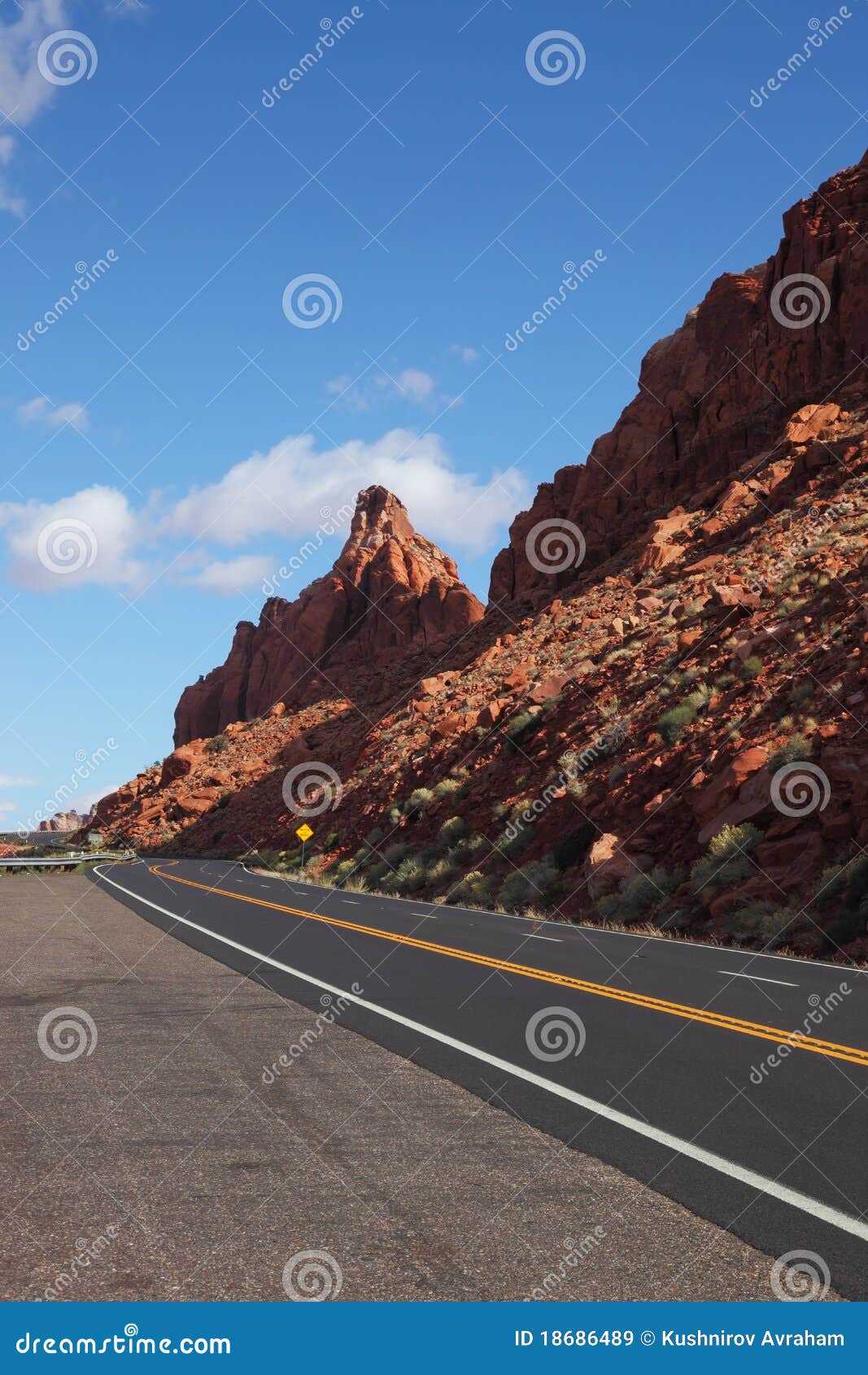 The Magnificent Road Passes between Rocks Stock Image - Image of nature ...