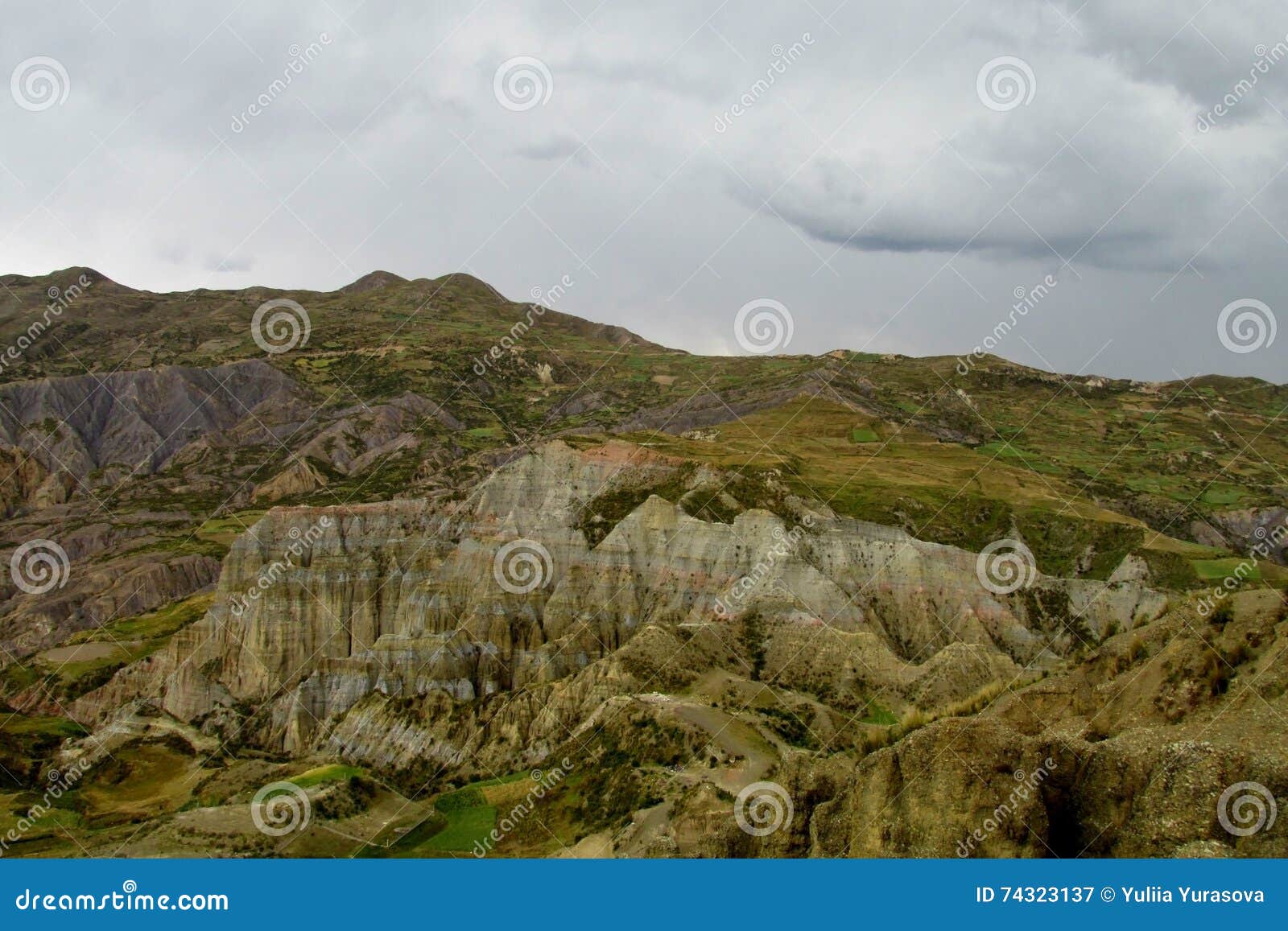 Magnificent Rock Cliffs in Green Valley Stock Image - Image of column ...