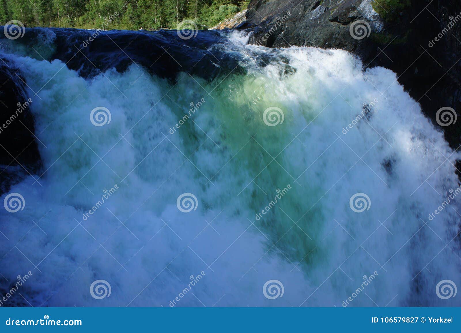 A Powerful Stream of Overthrows from the Lava Influx from the Ledge in ...