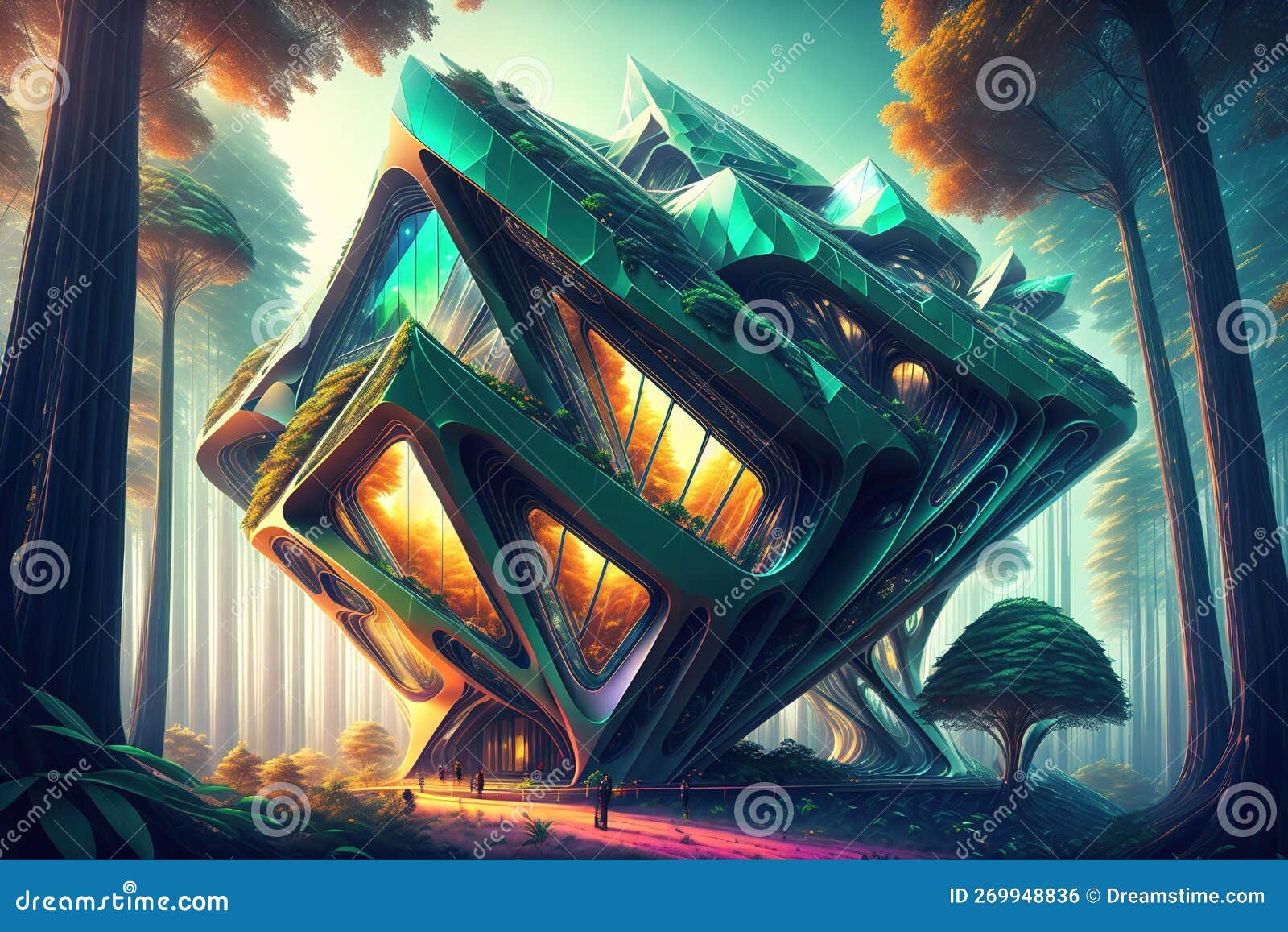 A Magnificent Spider Futuristic Building by AI Generated Stock ...