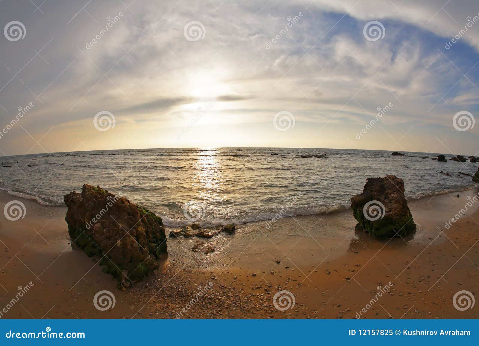 Magnificent Spring Sunset on Mediterranean Sea Stock Image - Image of ...