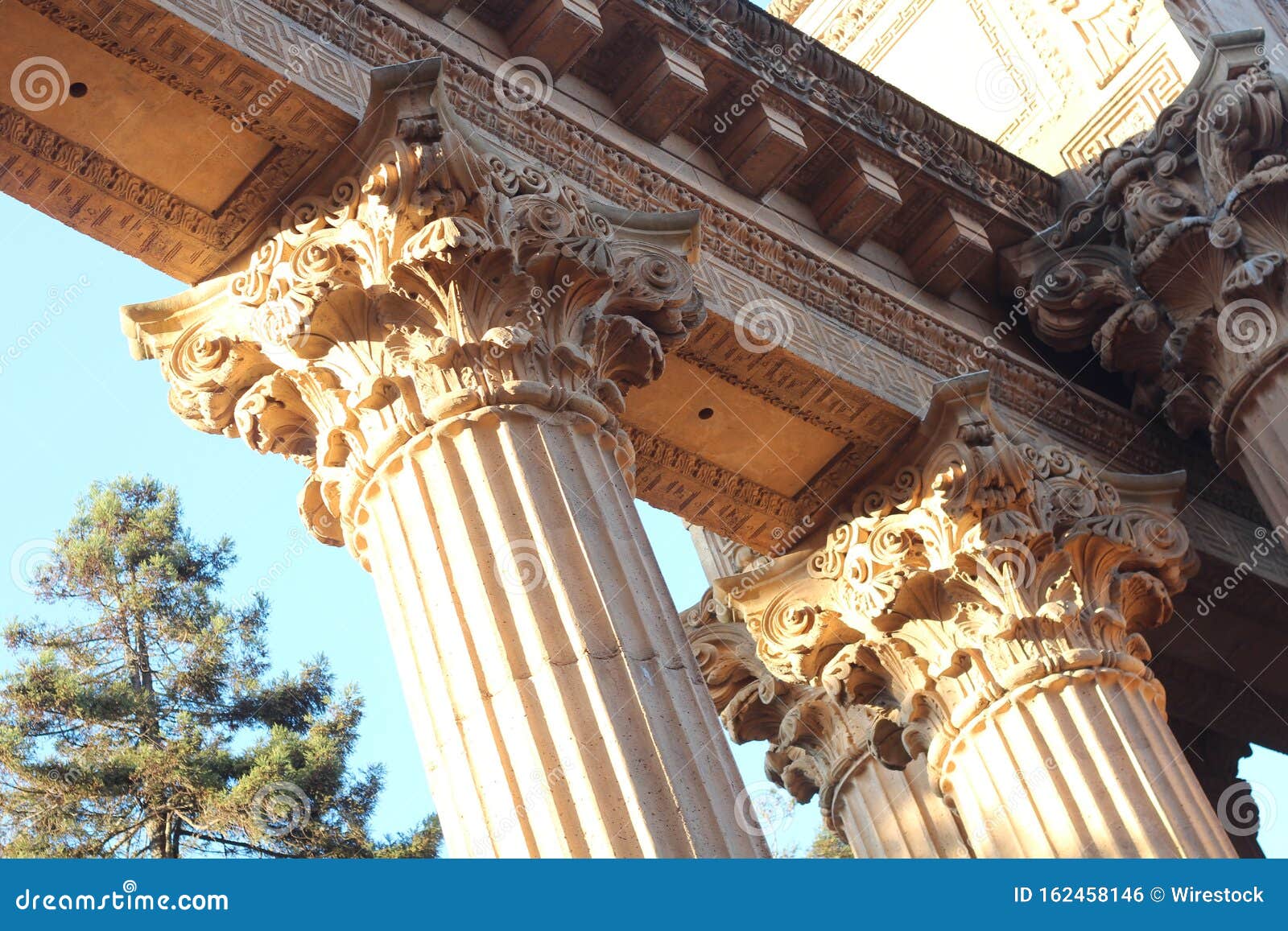 Magnificent Statues and Columns of an Old Building Stock Photo - Image ...