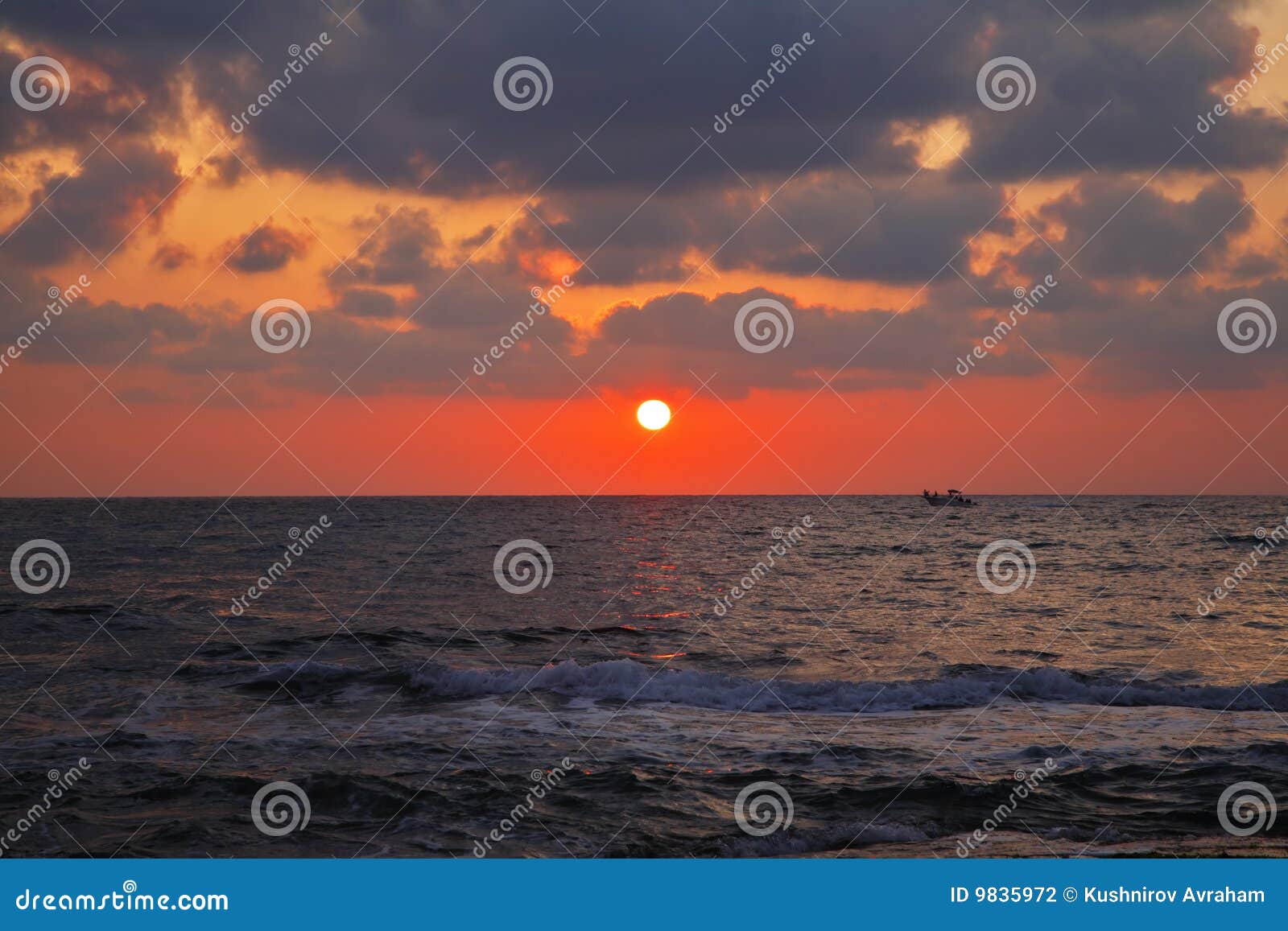Magnificent Sunset on Coast Stock Photo - Image of mediterranean ...
