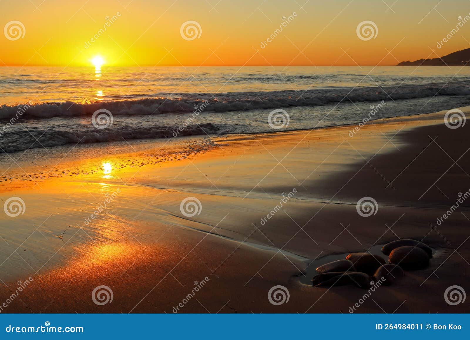 A Magnificent Sunset at El Capitan State Beach, California Stock Image ...