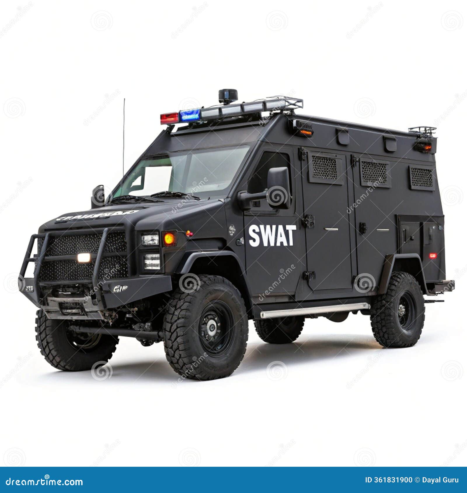 Magnificent SWAT Van Isolated on White Background Stock Illustration ...