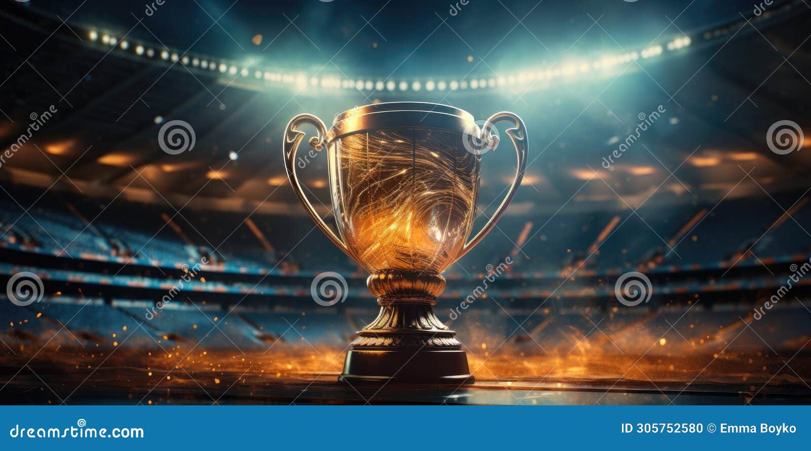 Magnificent Winner Cup in the Stadium, Theme of Victory, Competition ...