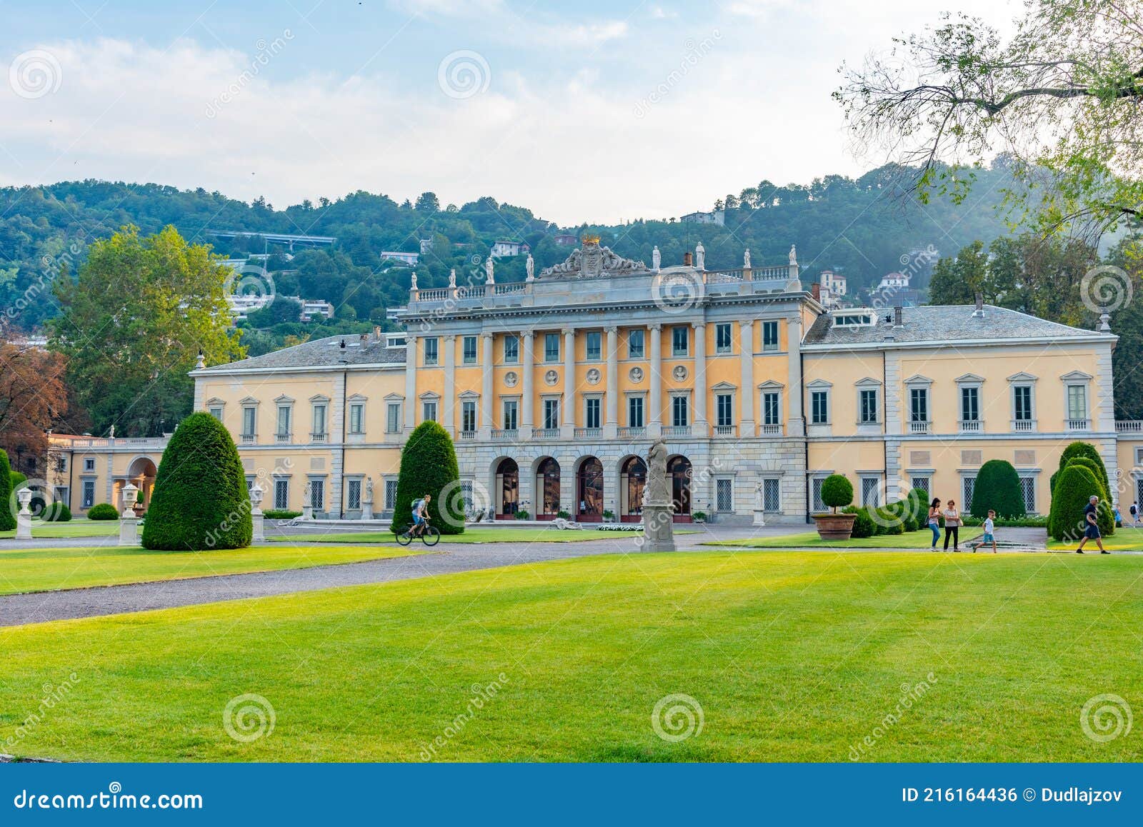 Magnificient Villa Olmo in Como, Italy Stock Photo - Image of boat ...