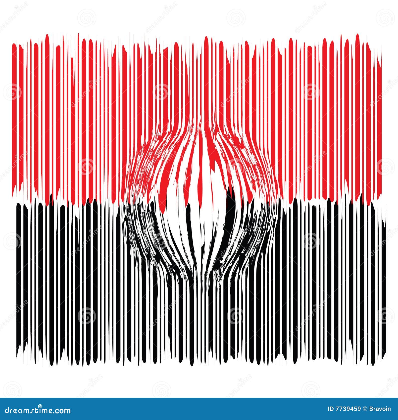 Magnified Black and Red Bar Code Stock Illustration - Illustration of ...