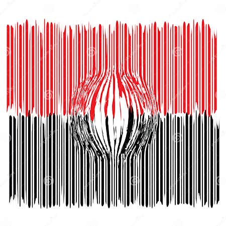 Magnified Black and Red Bar Code Stock Illustration - Illustration of ...