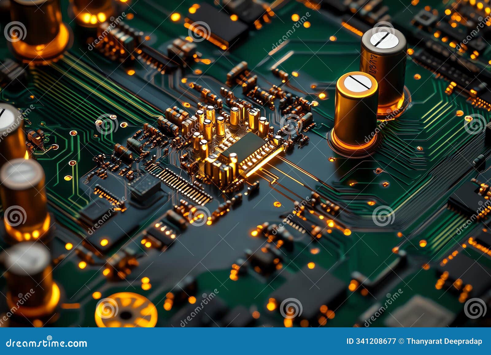 Magnified Circuits, Detailed Pathways, Tiny Components Display The ...