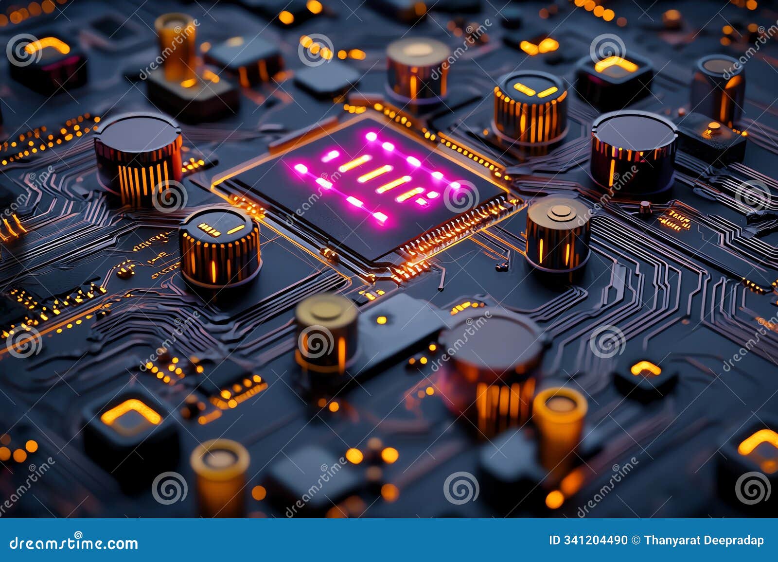 Magnified Circuits, Tiny Connections, Electronic Pathways Provide a ...
