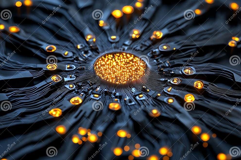 Magnified Circuits, Tiny Connections, Electronic Pathways Provide a ...