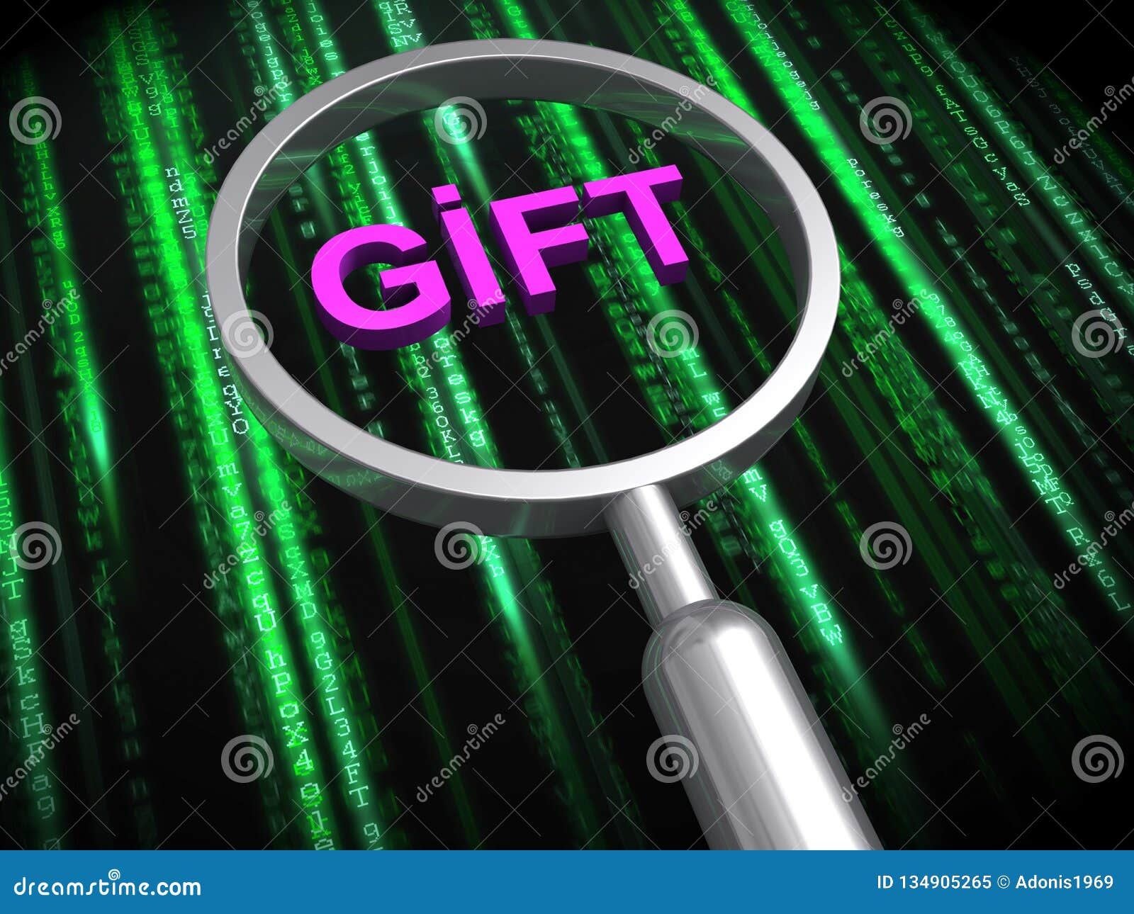 Magnified gift heading stock illustration. Illustration of planning ...