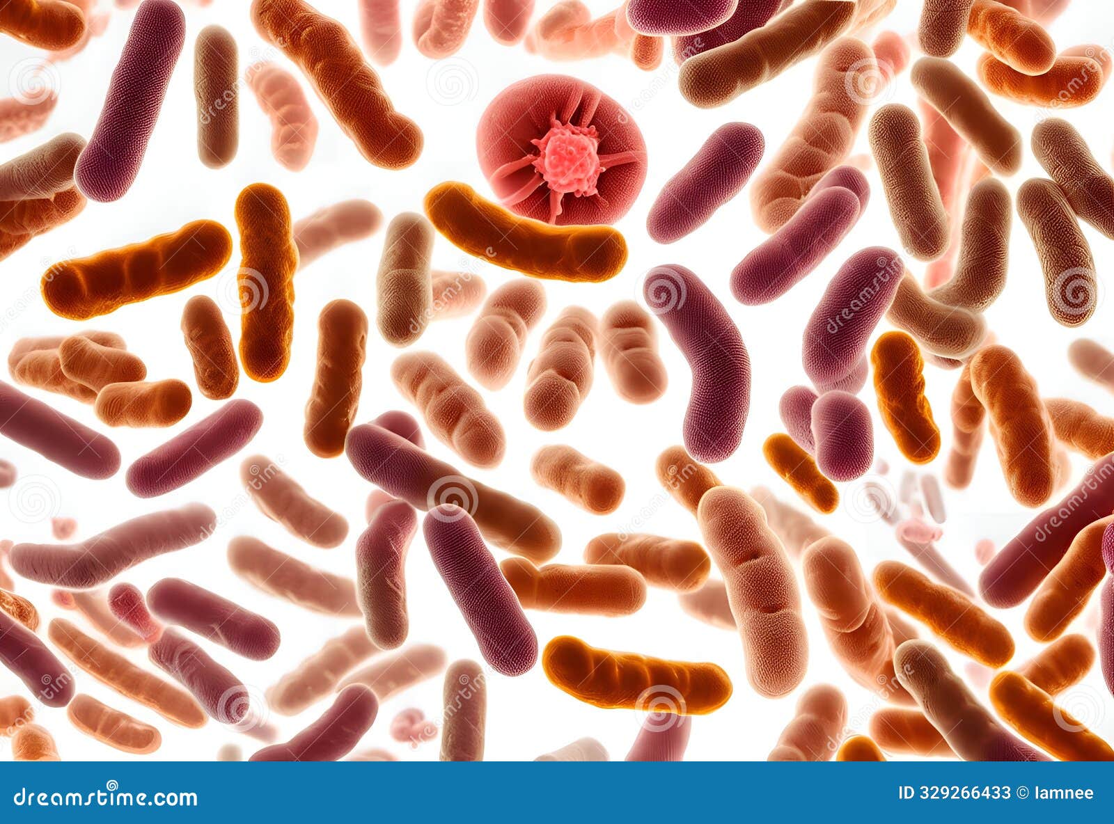 Magnified Image of Bacteria Showing Detailed Structures.AI Generated ...