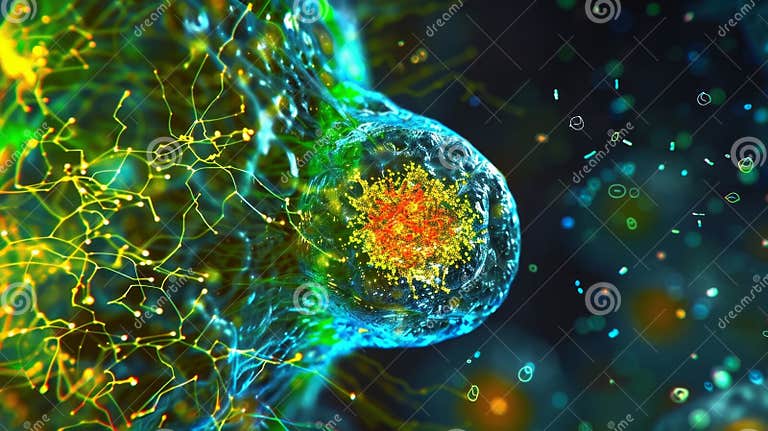A Magnified Image of a Somatic Cell Nucleus Being Reprogrammed through ... A Magnified Image of a Somatic Cell Nucleus Being Reprogrammed through ...