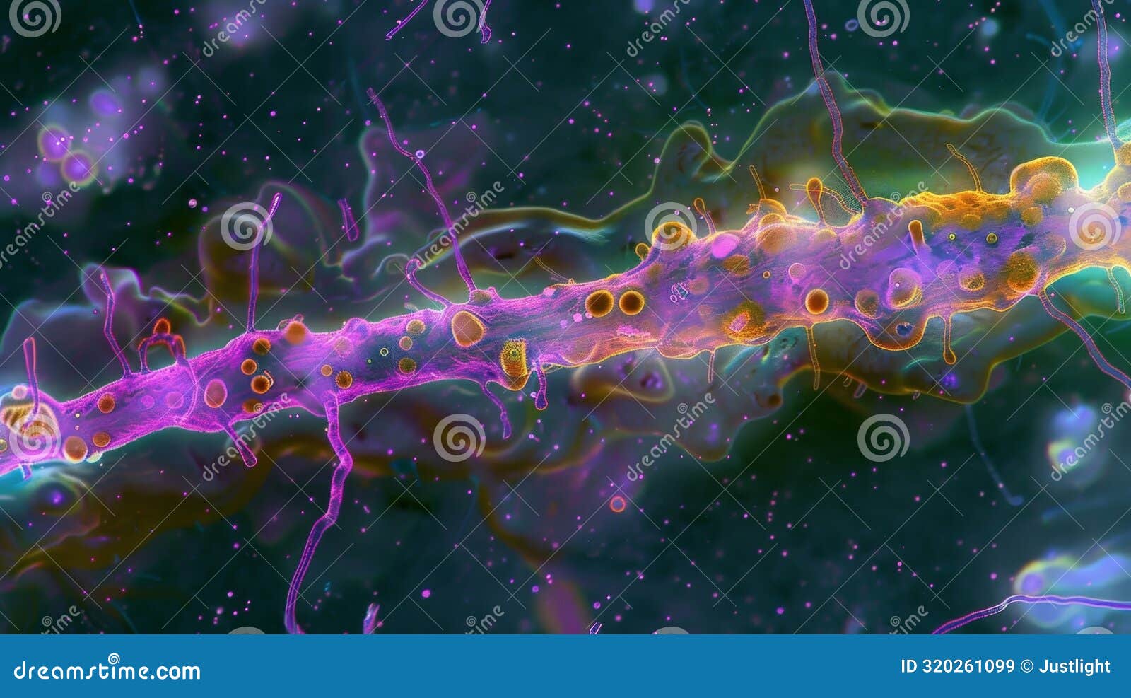 A Magnified Image of a Synapse with Clear Demarcation between the ...