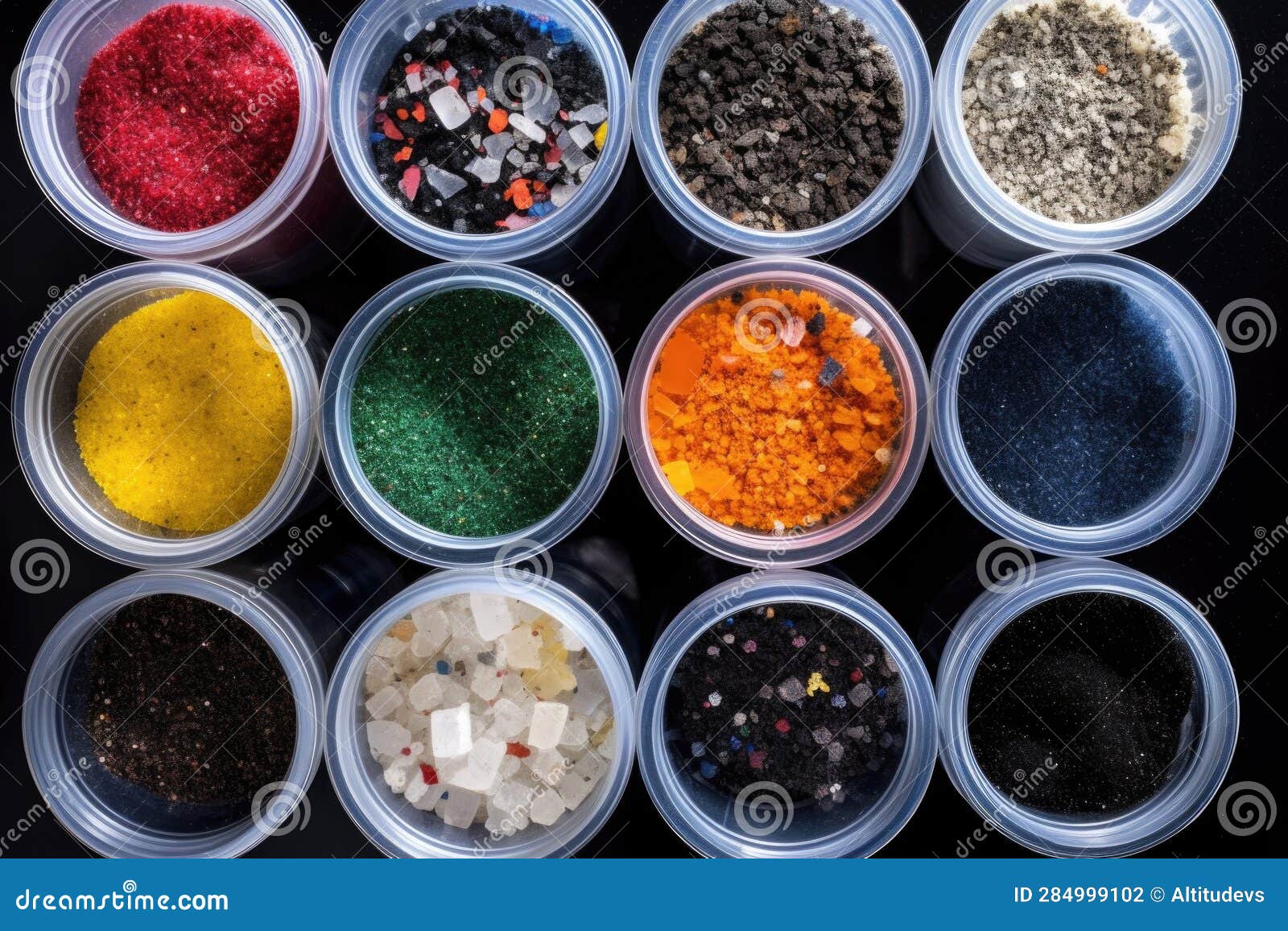Microplastics Of Different Shapes, Sizes And Colors In A Fish Tank ...