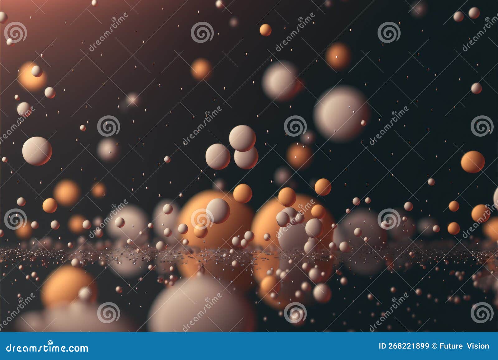 Magnified Orange Liquid Particles Floating in the Air Created Using ...