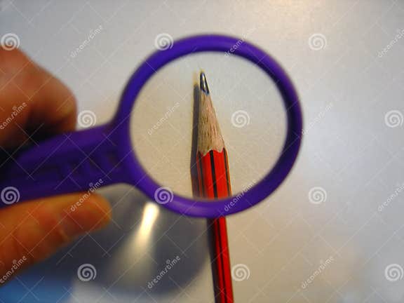 Magnified pencil end stock photo. Image of instrument, holding - 23976