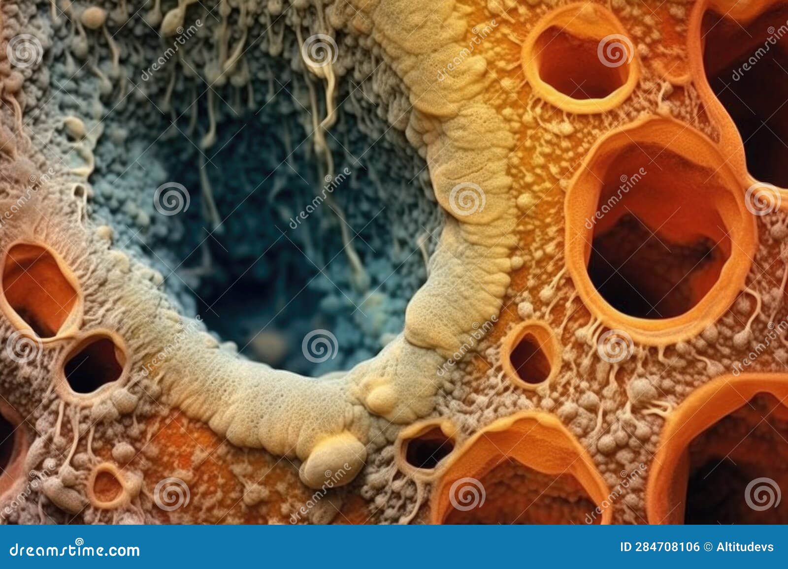 Magnified View of Bone Marrow Cells Stock Illustration - Illustration ...