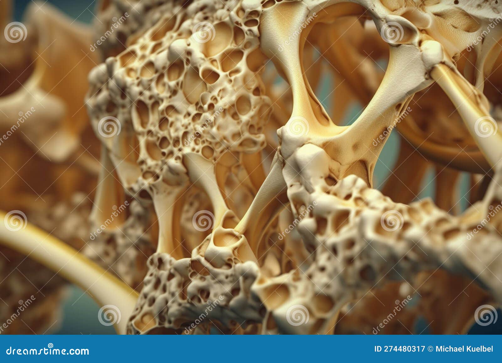Magnified View of Bone Structure Under the Microscope Stock ...