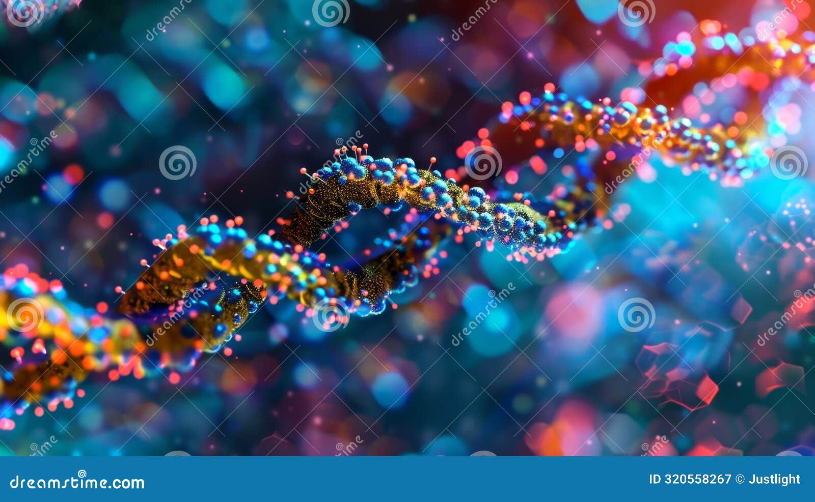 A Magnified View of Fluorescently Labeled Primers Binding To a Specific ...