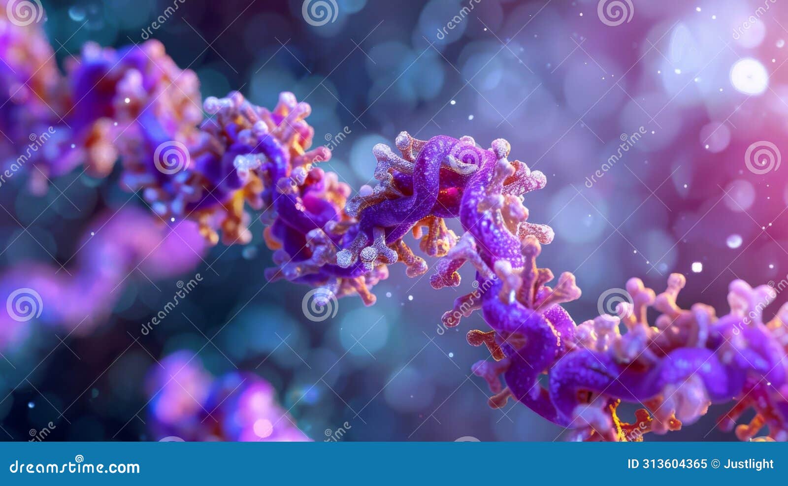 A Magnified View of a Single Strand of RNA Showing Its Slightly ...