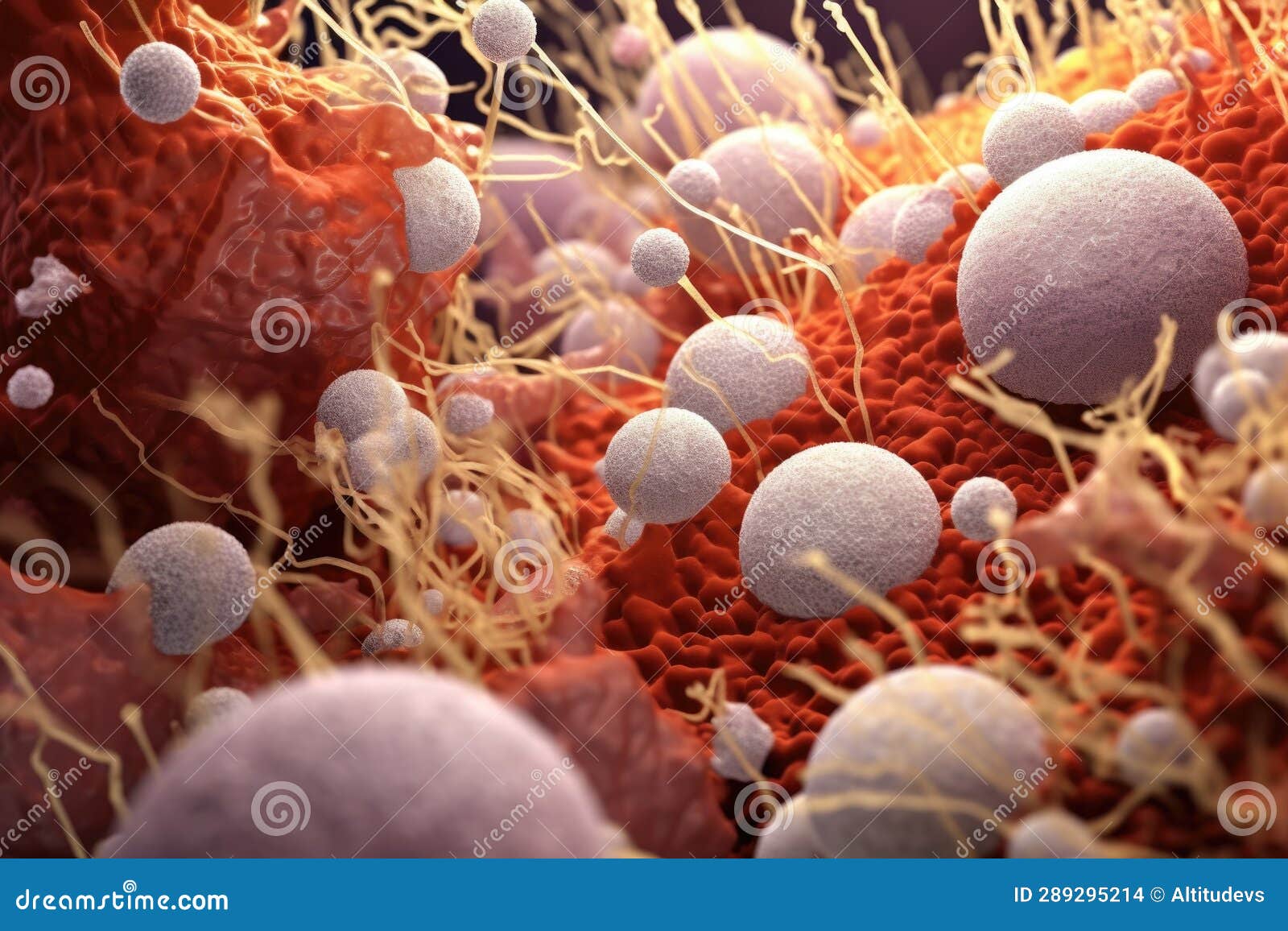 Magnified View of White Blood Cells Surrounding Pathogen Stock Photo ...