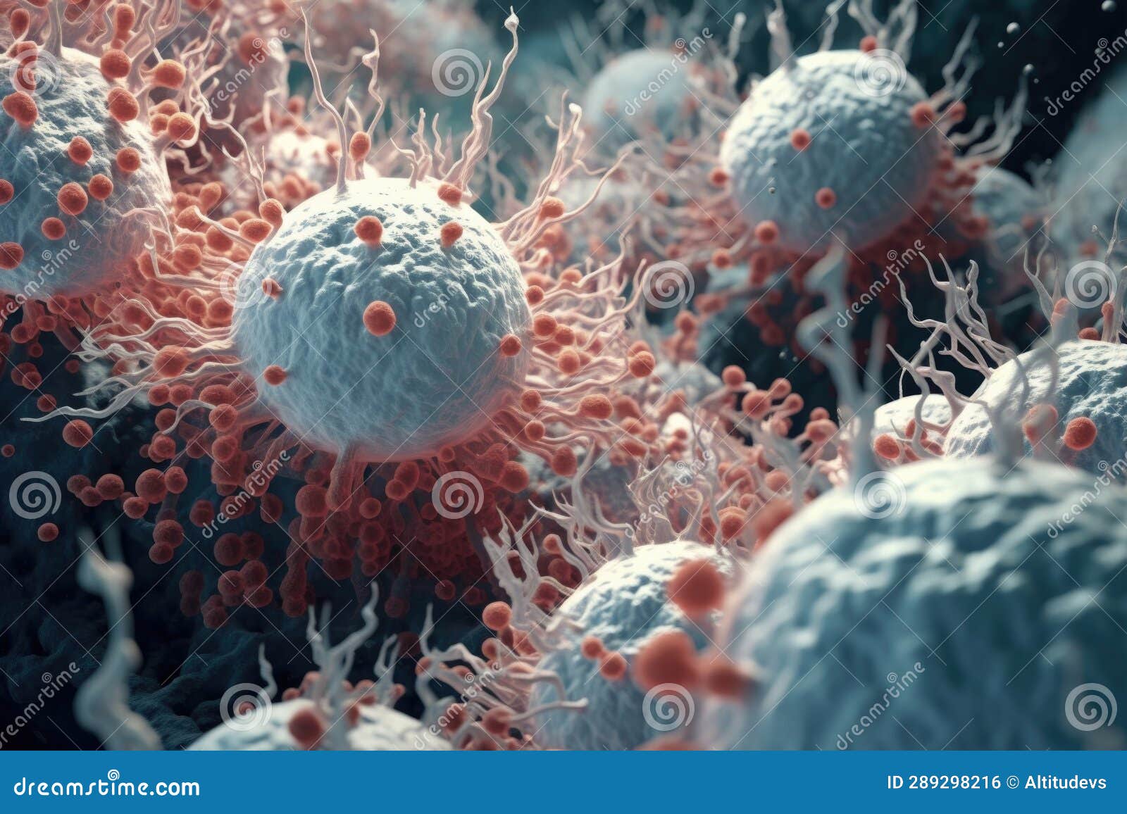 Magnified View of White Blood Cells Surrounding Pathogen Stock Photo ...