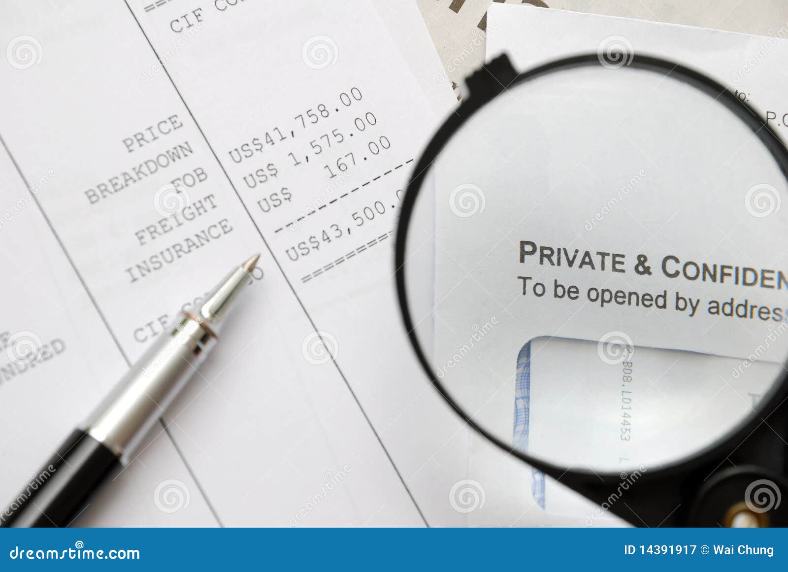 Magnified Words of Private and Confidential Stock Image - Image of ...