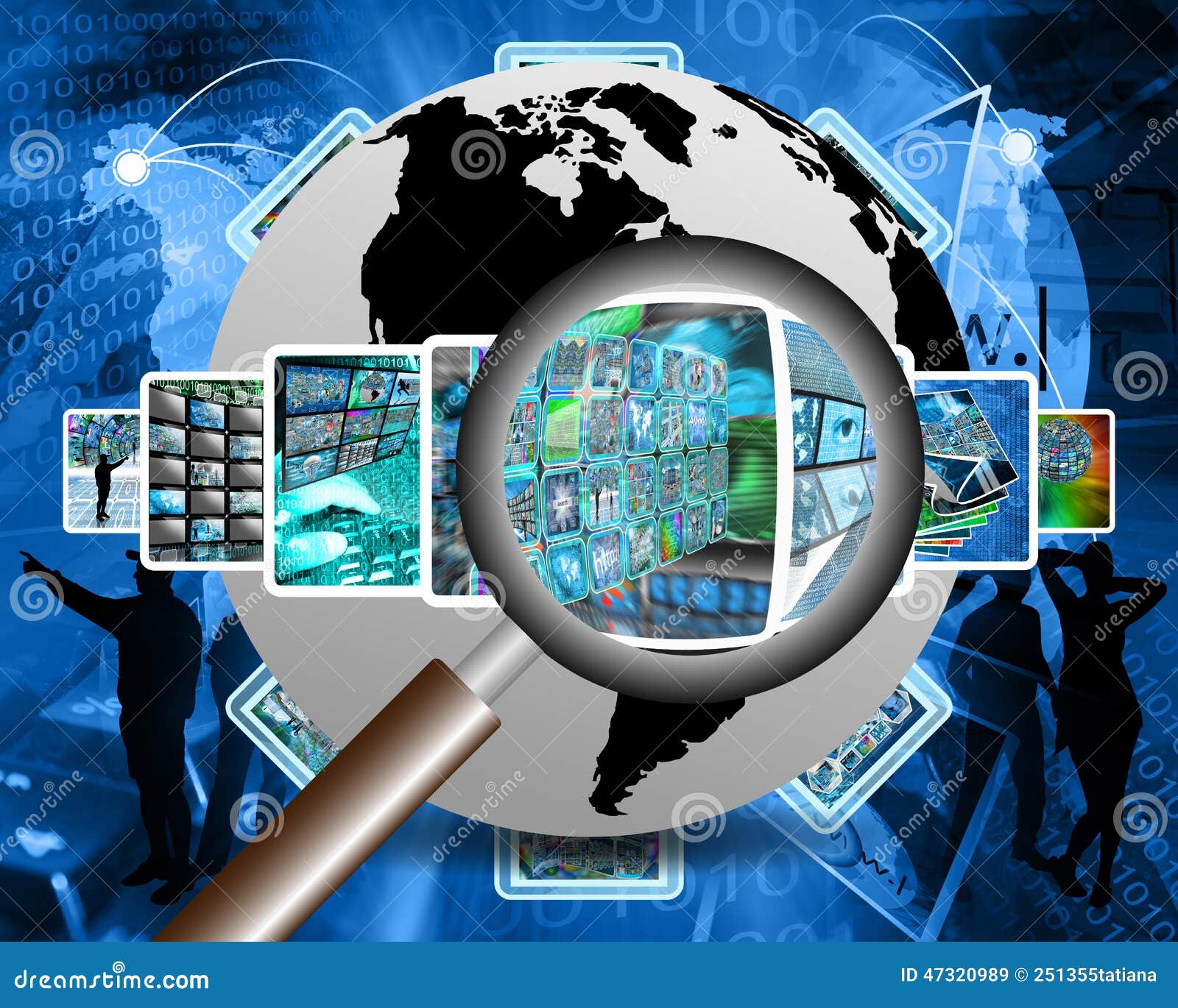 Magnifier stock illustration. Illustration of internet - 47320989