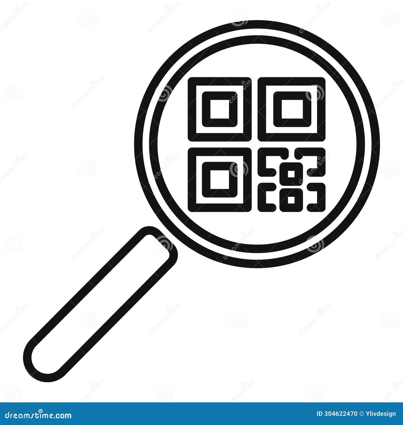 Magnifier Bar Code Icon Outline Vector. Sign Design Device Stock ...