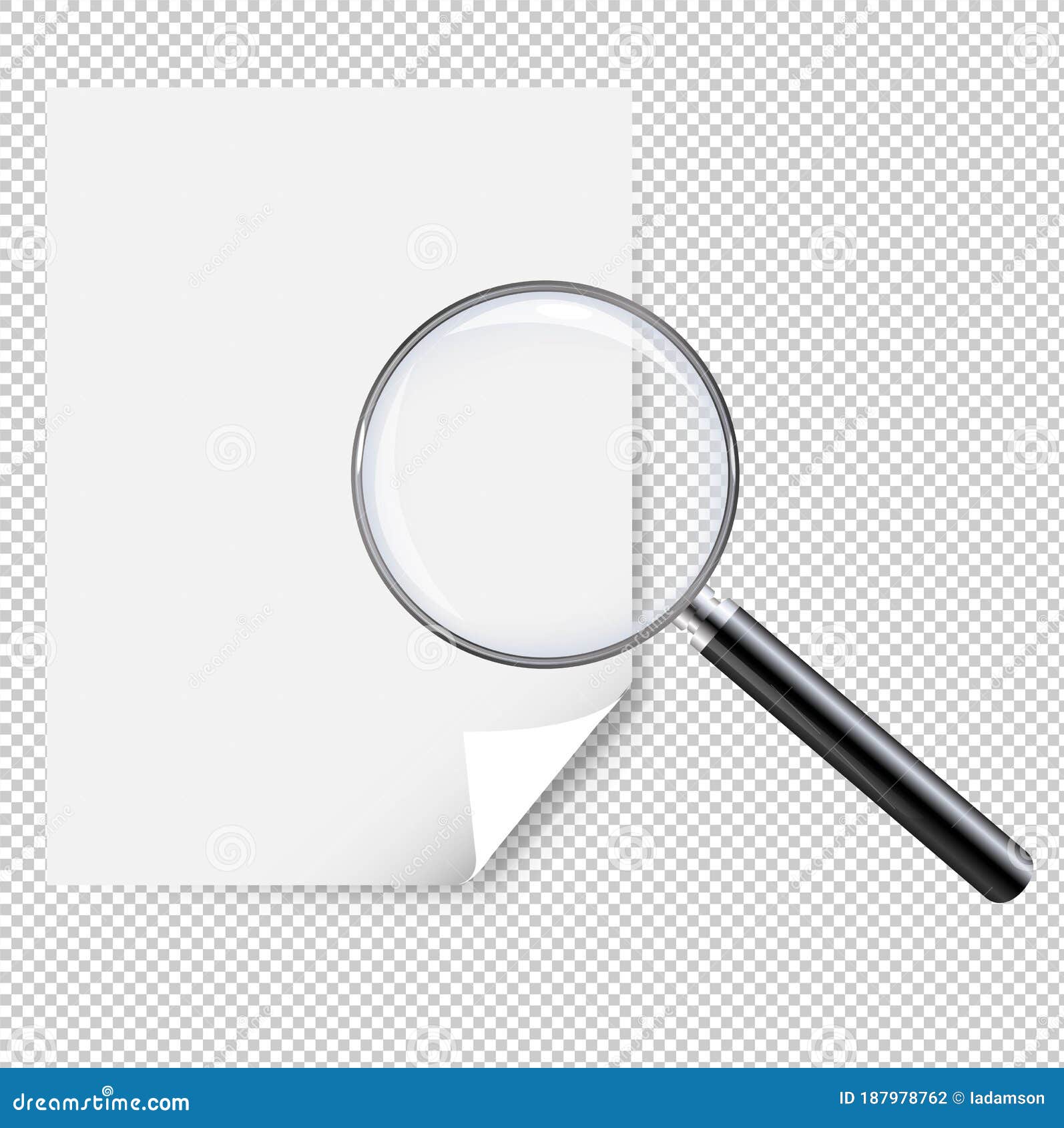 Magnifier and Blank Note Paper Isolated Transparent Background Stock ...