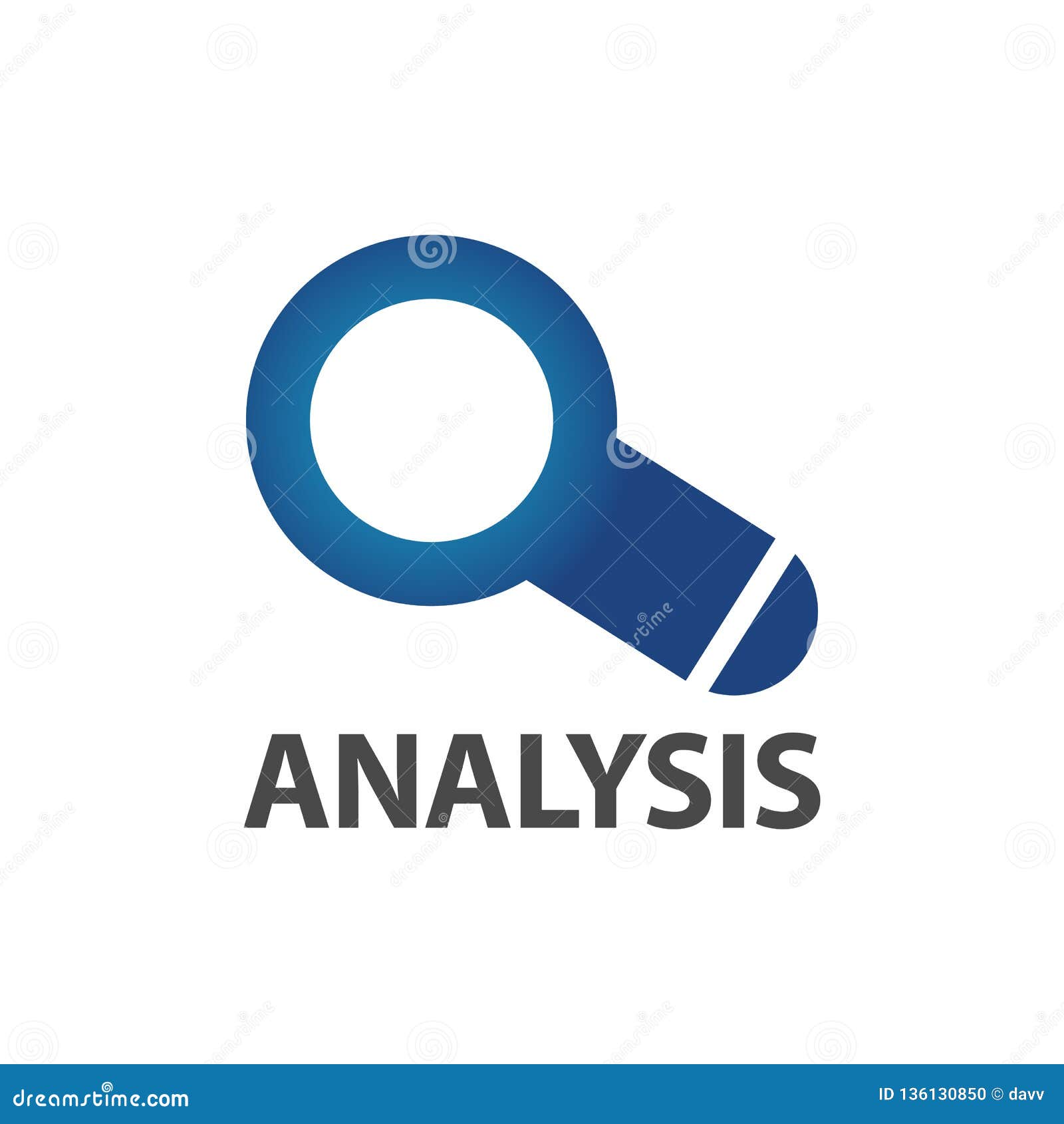 Magnifier Blue Icon Analysis Logo Concept Design Template Stock Vector ...