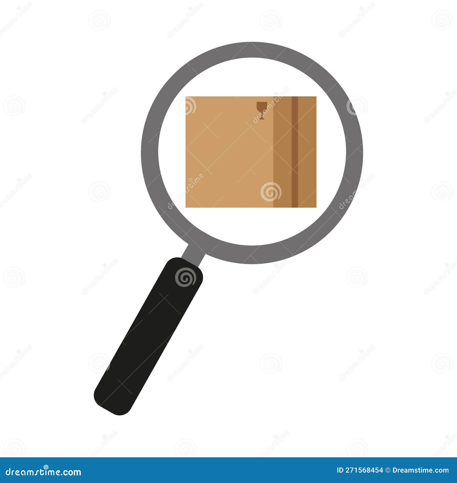 Magnifier Box in Flat Style. Packaging for Web Design. Vector ...