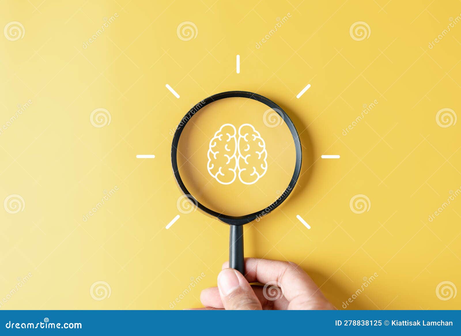 Magnifier with Brainstorm Onside To Smart, Idea, Creative, Thinking ...