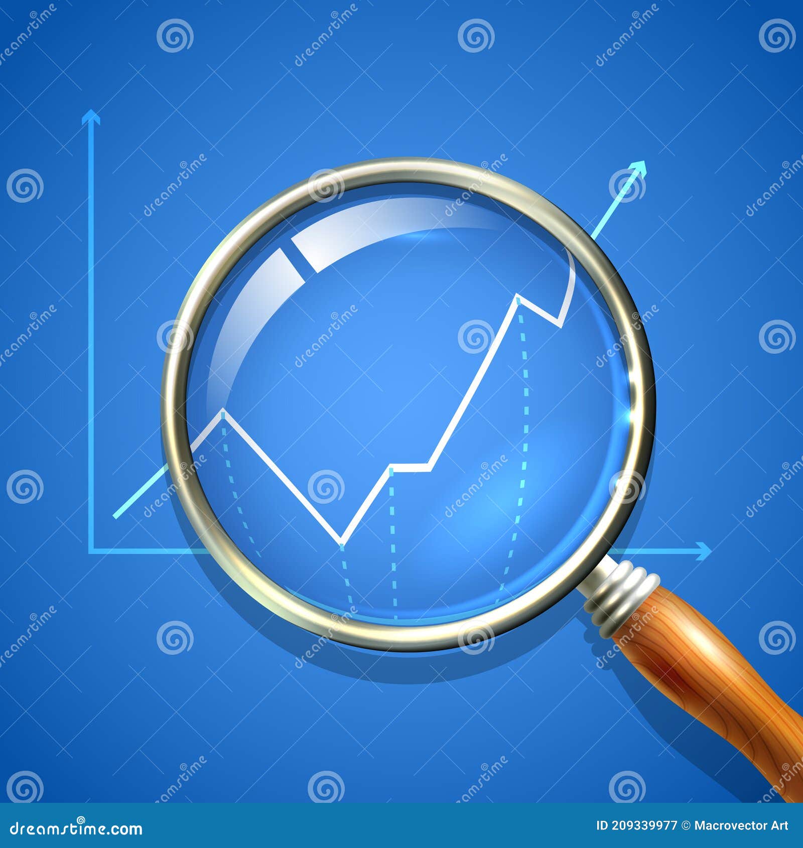 Magnifier and Chart Vector Design Illustration Stock Vector ...
