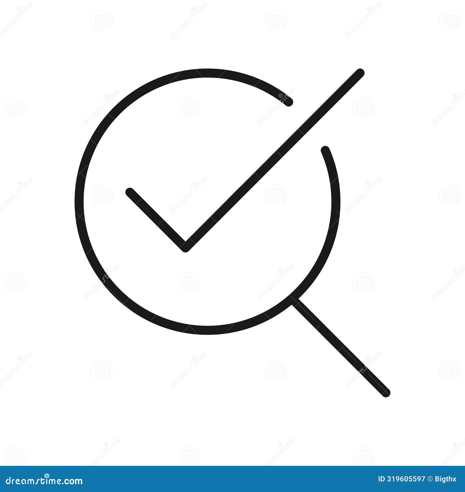 Magnifier with Check Mark Icon. Quality Control Illustration Stock ...