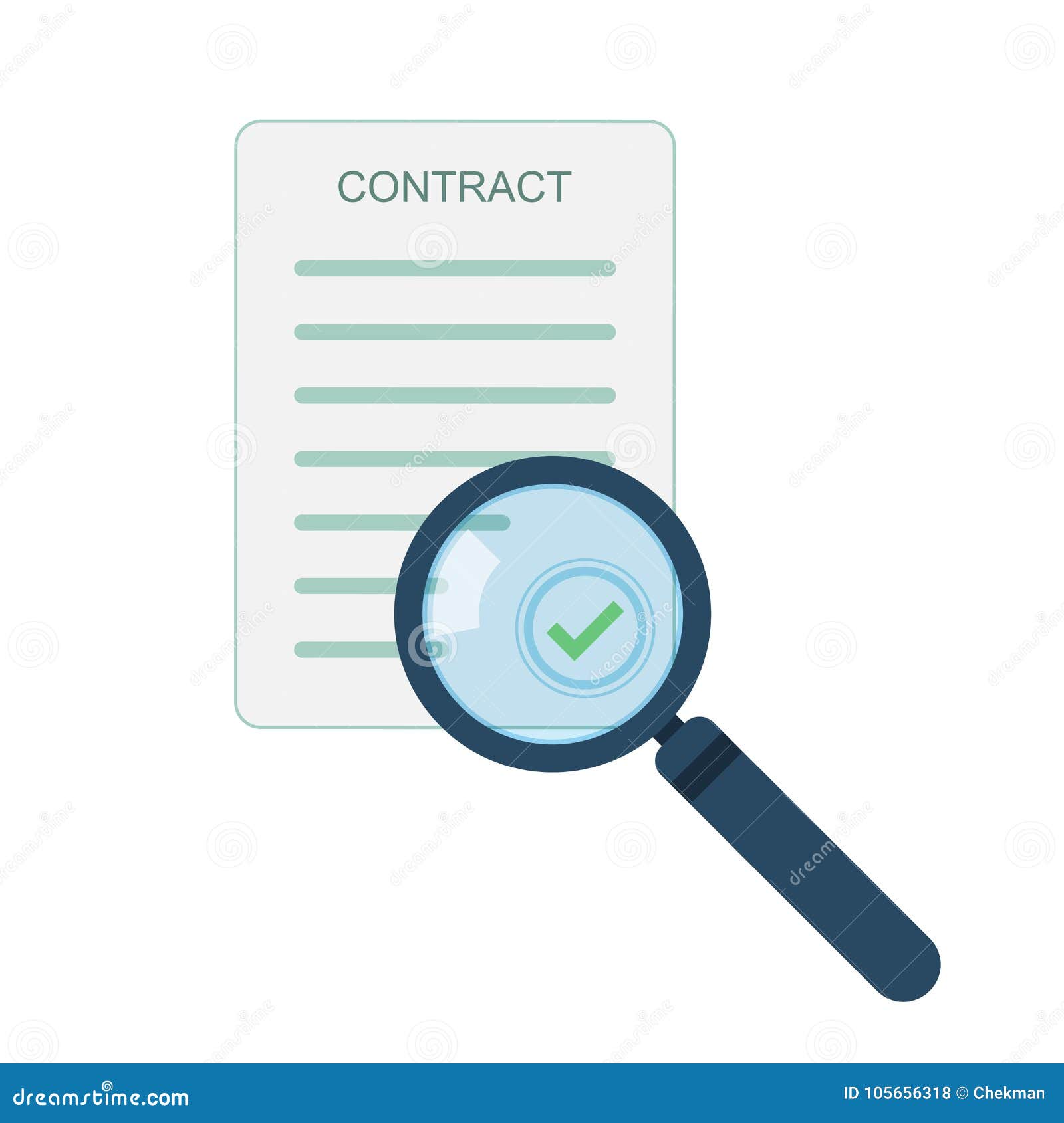 Magnifier and Contract Icon. Vector Illustration Stock Illustration ...