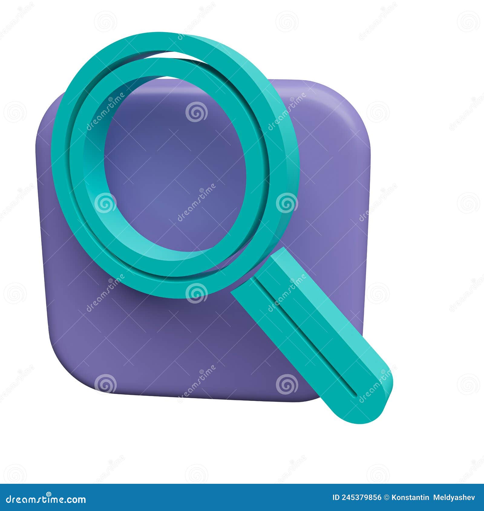 Magnifier 3d Icon Render Illustration Stock Illustration - Illustration ...