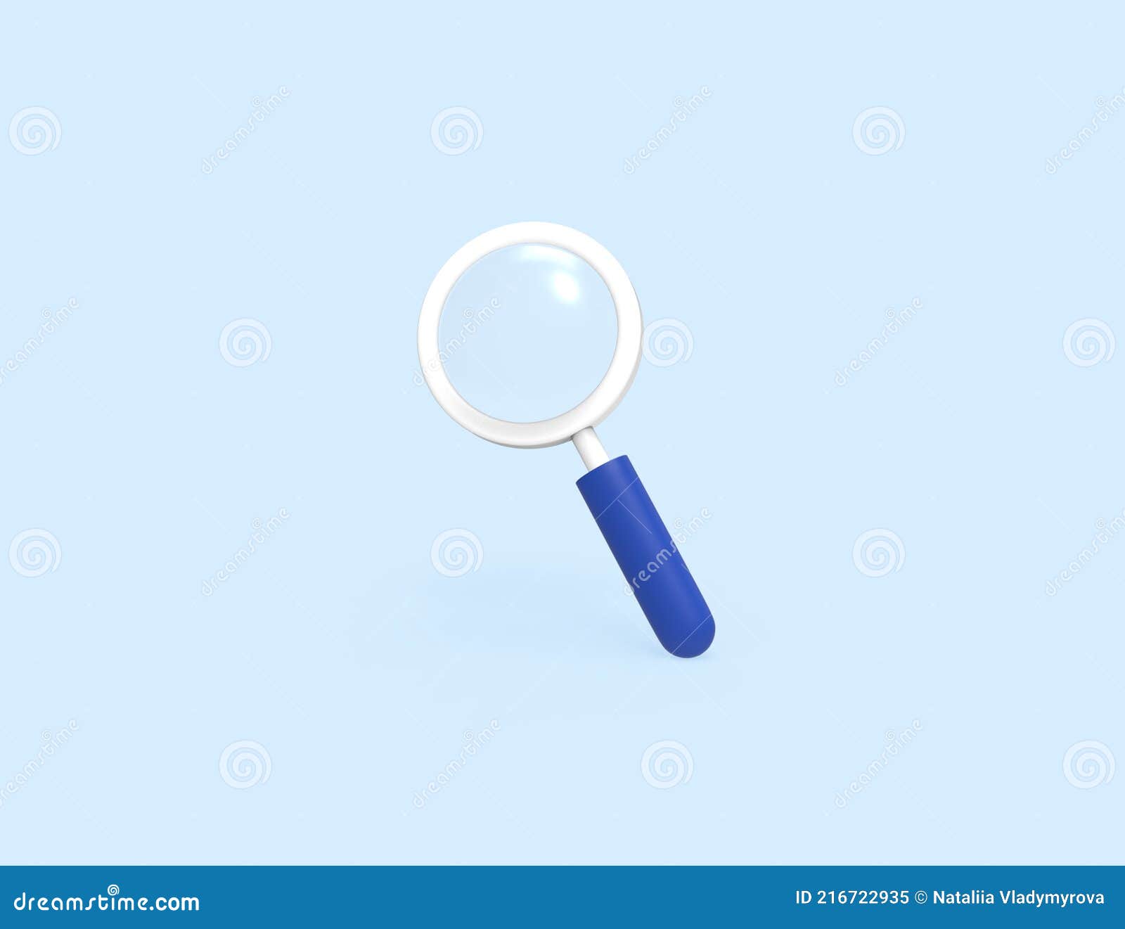 Magnifier 3D model icon stock illustration. Illustration of isolated ...