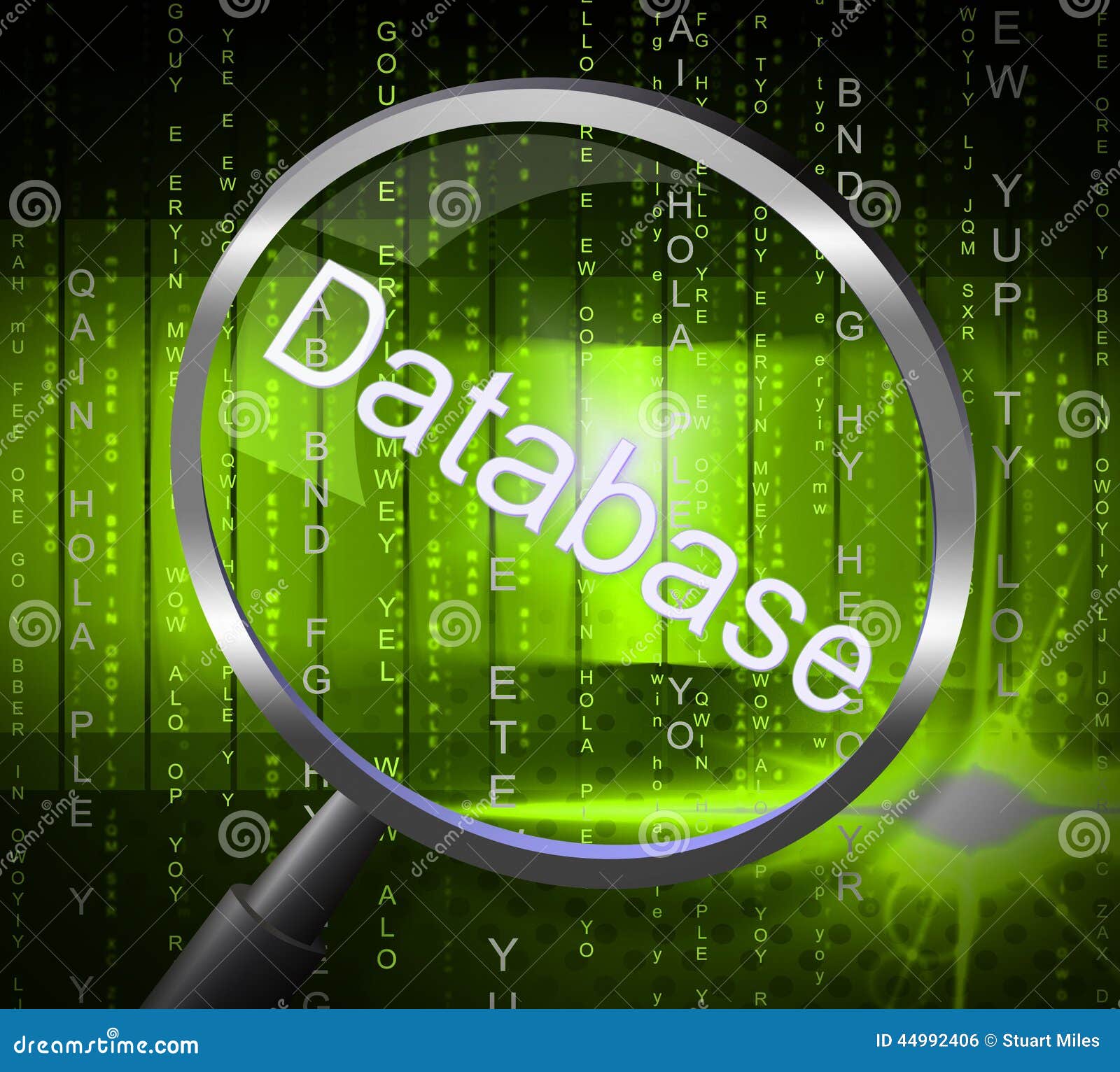 Magnifier Databases Shows Byte Magnify and Searching Stock Illustration ... Magnifier Databases Shows Byte Magnify and Searching Stock Illustration ...